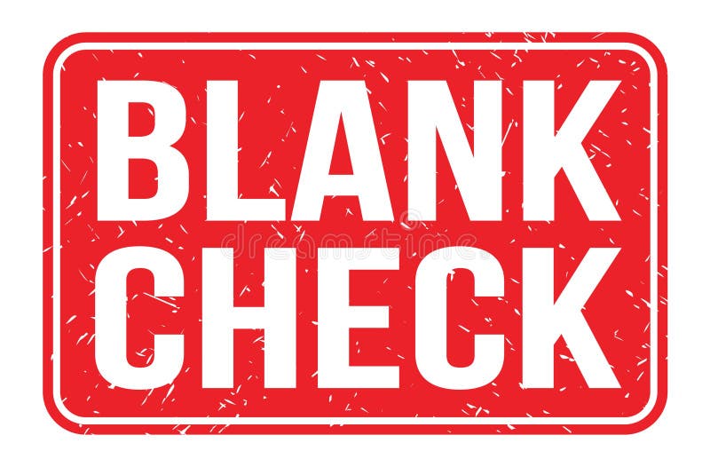 BLANK CHECK, Words on Red Rectangle Stamp Sign Stock Illustration ...