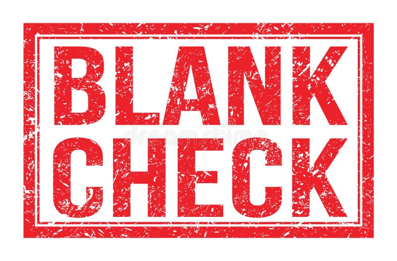 BLANK CHECK, Words on Red Rectangle Stamp Sign Stock Illustration ...