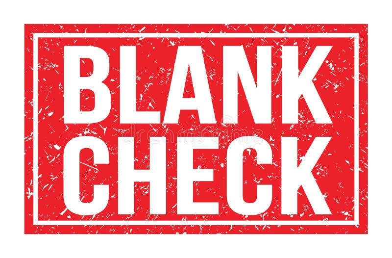 BLANK CHECK, Words on Red Rectangle Stamp Sign Stock Illustration ...
