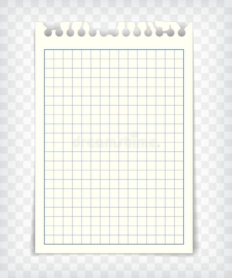 Blank Checkered Note Book Page with Torn Edge Stock Vector ...
