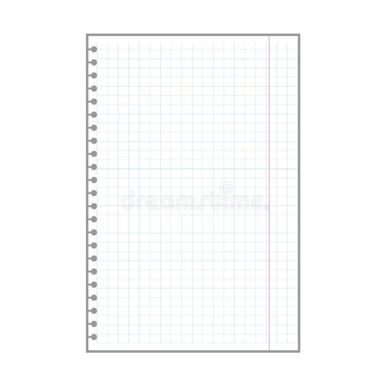 Blank Checkered Plaid Sheet, Notepad Page with Ring Holes Stock Vector ...