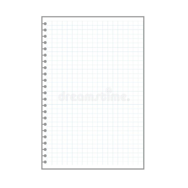 Blank Checkered Plaid Sheet, Notepad Page with Ring Holes Stock Vector ...
