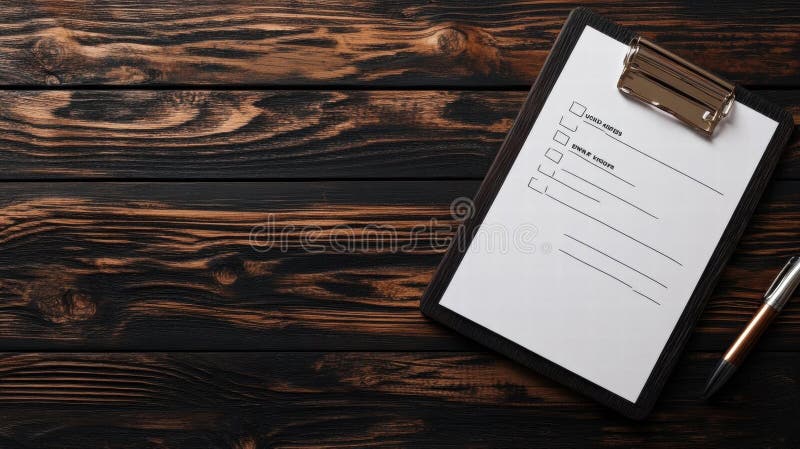 Blank Checklist on Clipboard with Pen - Simple Checklist for ...
