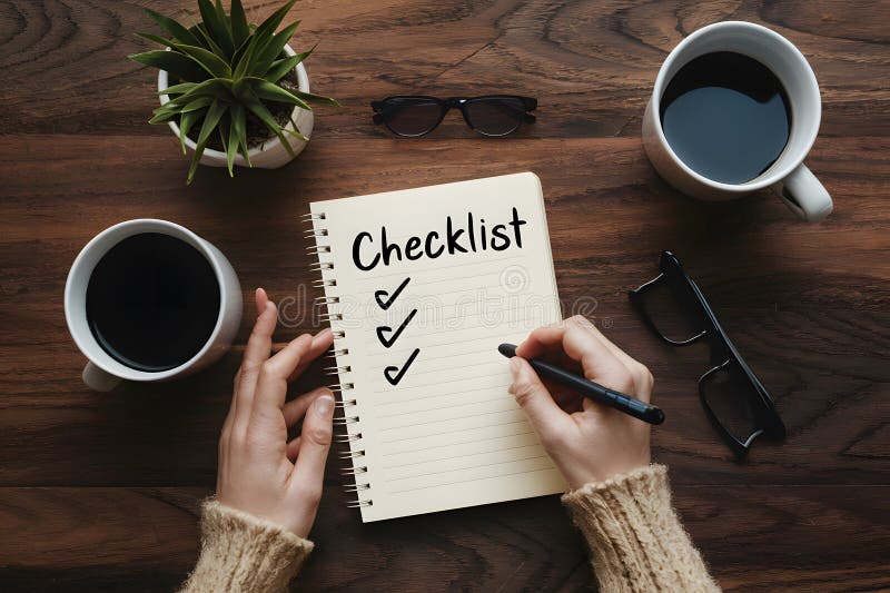 Blank Checklist on Notebook, Ready for Travel Plans To Unfold Stock ...