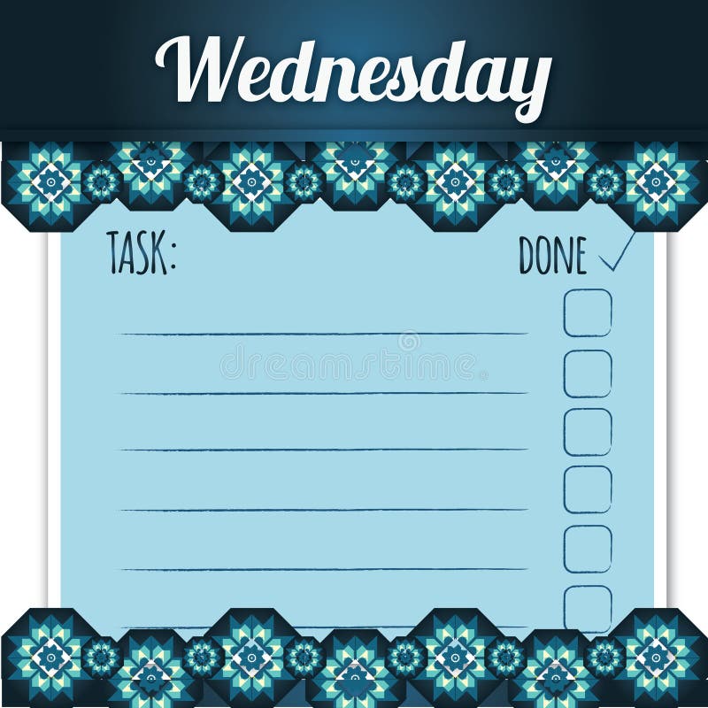 Blank daily Checklist Template. Vector Illustration Decorative Design ...