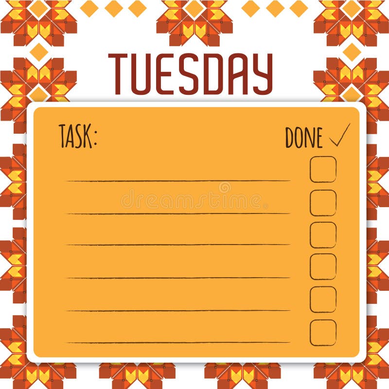 Blank daily Checklist Template. Vector Illustration Decorative Design ...