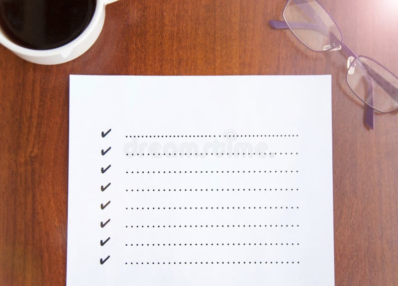 Blank checklist stock image. Image of goals, checklist - 91538603