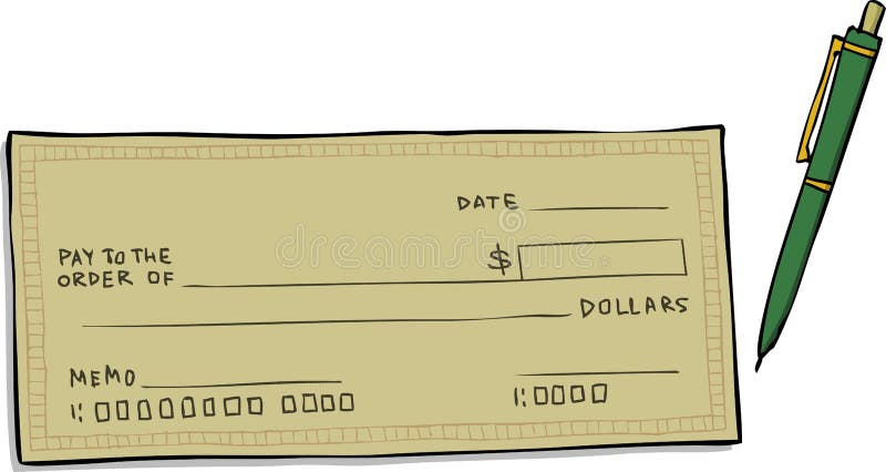 Blank cheque stock vector. Illustration of paper, cartoon - 48687021