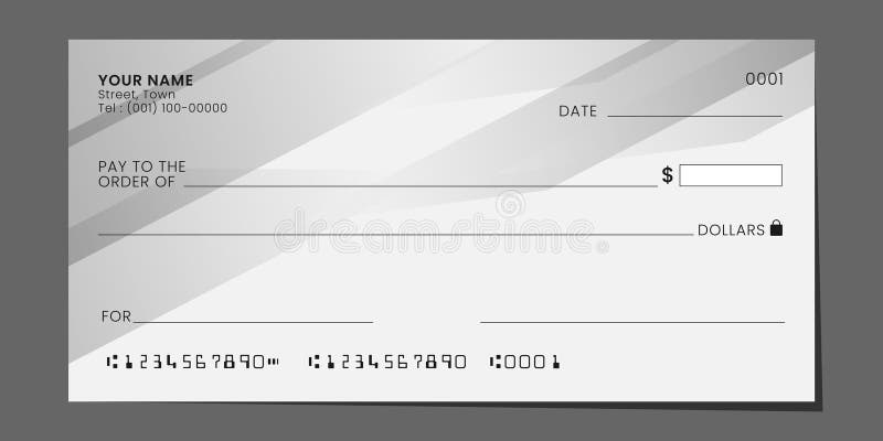 Blank Blank Cheque Modern Template Design. Vector Stock Vector ...