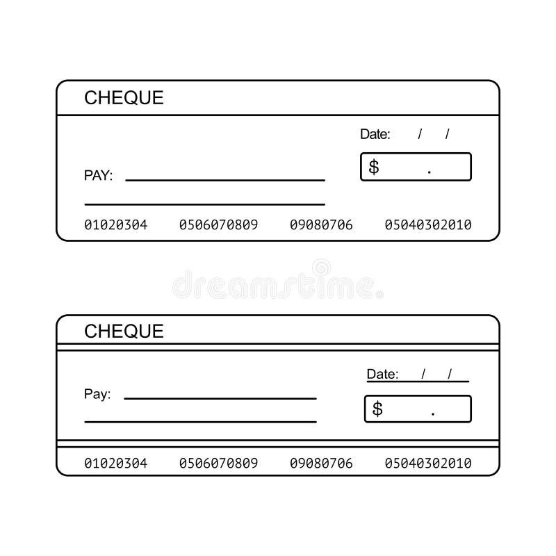 Blank Cheque stock vector. Illustration of payment, banking - 46247