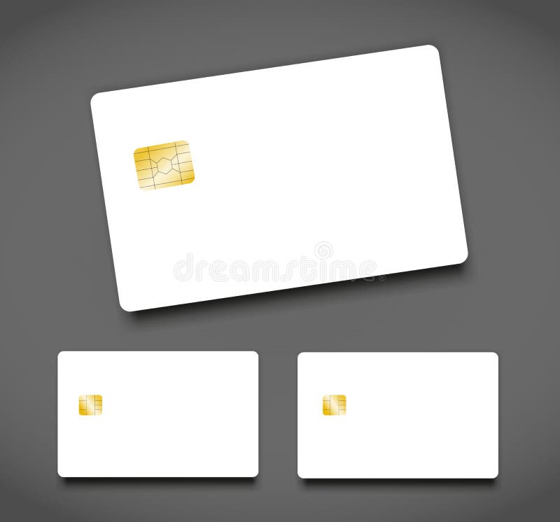 Blank Chip Card Banking Empty Card Mockup Template Stock Vector ...