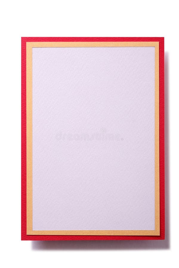 Blank Christmas Gift Card Red Gold Frame Vertical Stock Image - Image ...