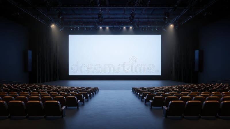 Blank Cinema Screen with Copy Space for Advertisements and Empty ...
