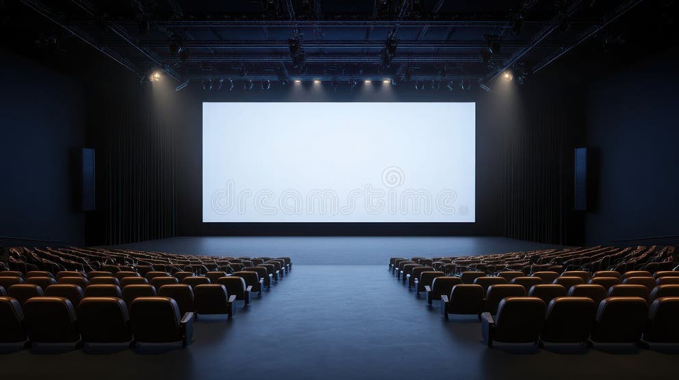 Blank Cinema Screen with Copy Space for Advertisements and Empty ...