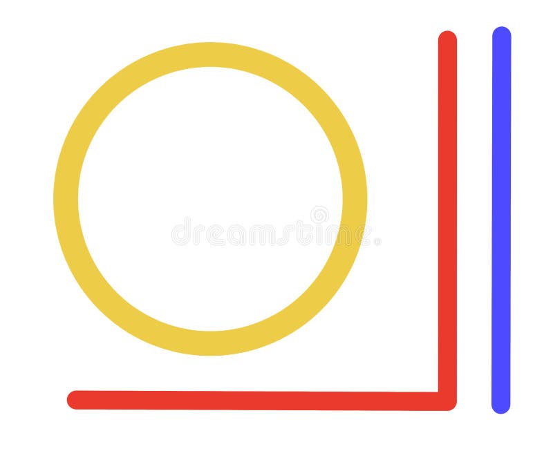 Blank Circle Line with Solid Shape Primary Color Kid Children Geometric ...