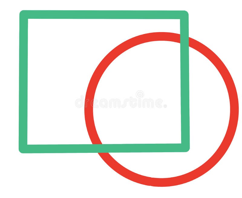 Blank Circle Line with Solid Shape Primary Color Kid Children Geometric ...