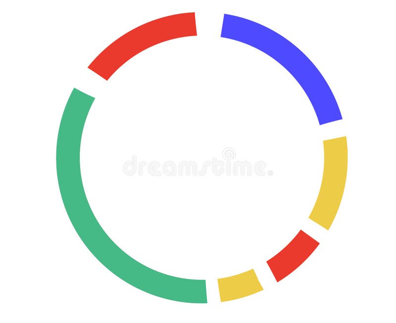 Solid Circle Half and Quarter Shape with Primary Color Shape Element ...