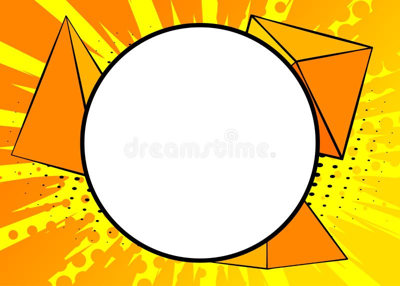 Blank Circle Shape on Blue Cartoon Vector Comic Book Background. Stock ...