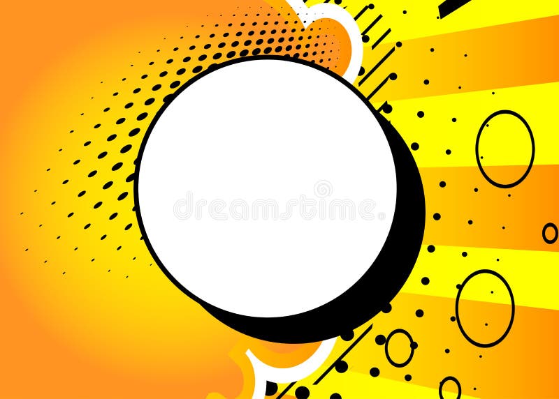 Blank Circle Shape on Blue Cartoon Vector Comic Book Background. Stock ...