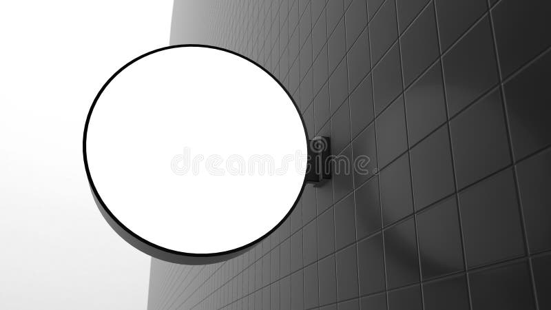 Blank Circle Shape Signboards on the Wall Stock Illustration ...