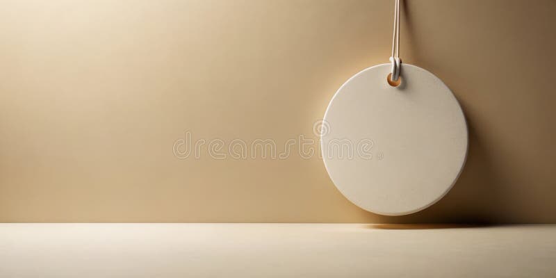 Blank Circular Tag Hanging Against Neutral Background Perfect for ...