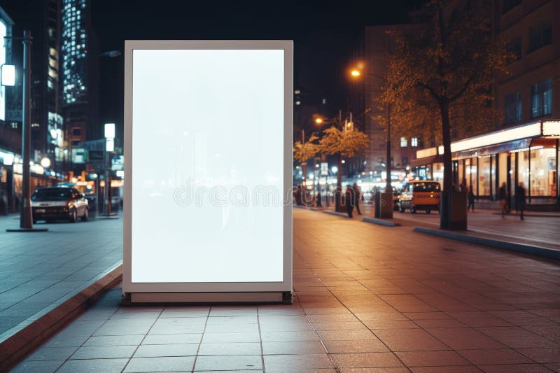 Blank City Light Poster on Street in City Stock Illustration ...