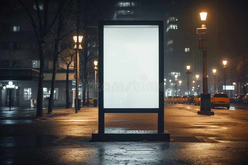 Blank City Light Poster on Street in City Stock Illustration ...