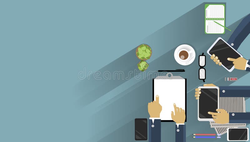 Blank Clipboard in Hands Businessman with Tablet,smartphone ...