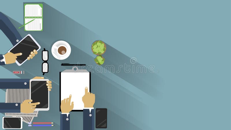 Blank Clipboard in Hands Businessman with Tablet,smartphone ...