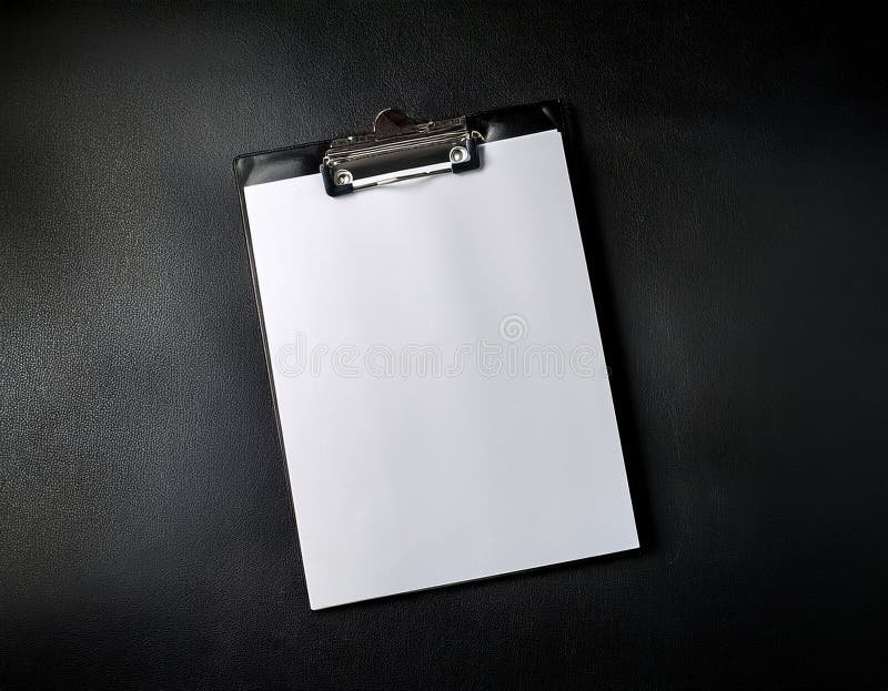 Blank Clipboard Resting on a Dark Surface Ready for Notes or Sketches ...