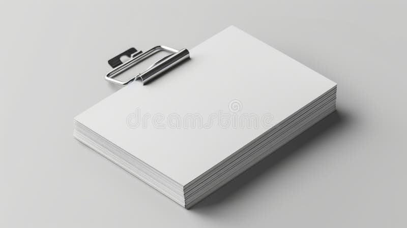 A Blank Clipboard with a Stack of White Paper Sheets. Stock Image ...