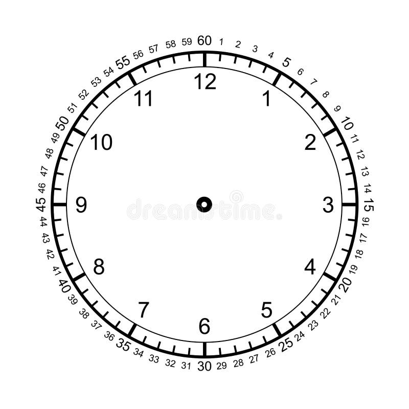 Blank Clock Isolated on White Vector Stock Vector - Illustration of ...
