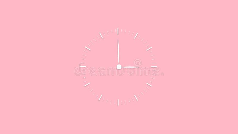 Blank Clock on Pink Background. Minimalistic Design of Wall Clock Stock ...