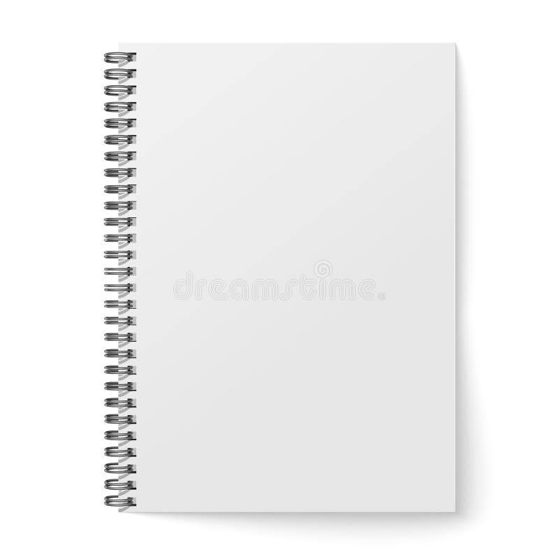 Blank Closed Realistic Spiral Notepad Mockup Isolated on White ... Blank Closed Realistic Spiral Notepad Mockup Isolated on White ...