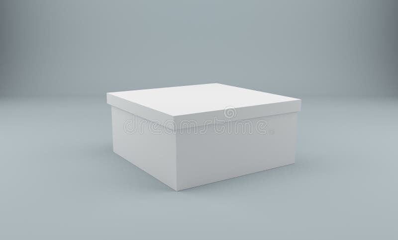 Blank Closed White Box. 3D Rendering. Stock Illustration - Illustration ...