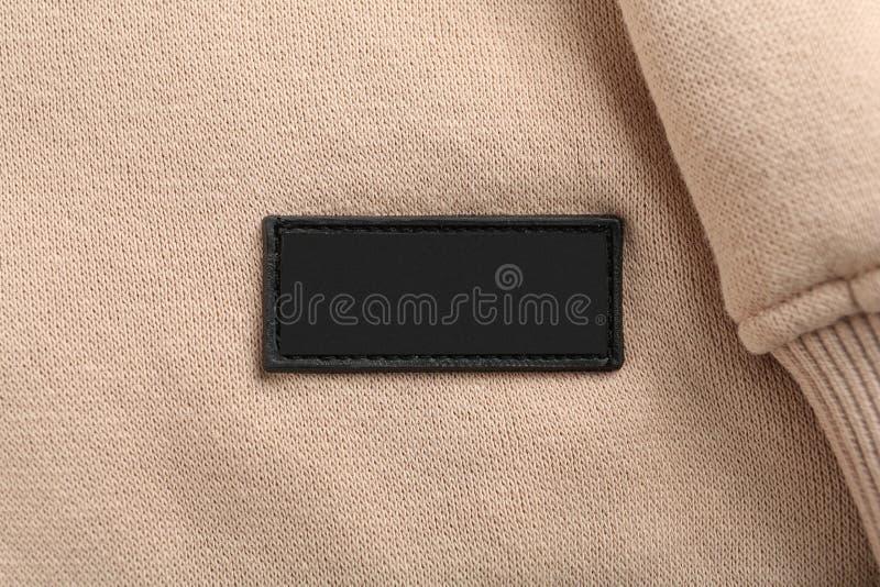 Blank Clothing Label on Sweatshirt, Top View Stock Image - Image of ...