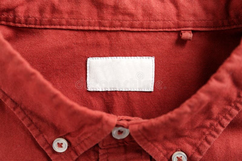 Blank Clothing Label on Red Shirt, Top View Stock Image - Image of ...