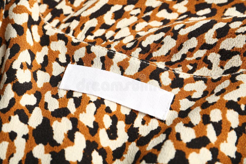 Blank Clothing Label on Stylish Apparel, Closeup Stock Image - Image of ...