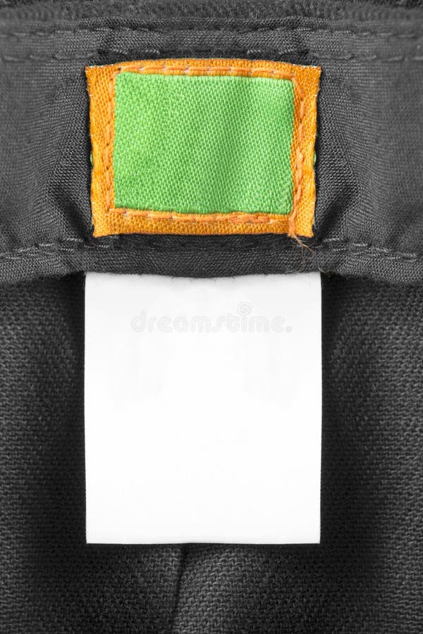 Blank clothing labels stock photo. Image of background - 204884788