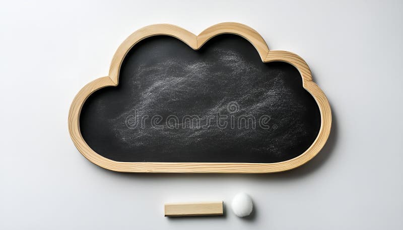 Blank Cloud Shape Black Blackboard Stock Image - Image of internet ...