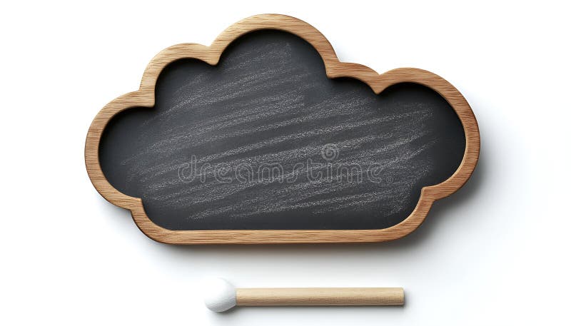 Blank Cloud Shape Black Blackboard Stock Photo - Image of study, empty ...
