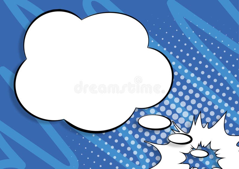 Blank Cloud Thought Bubble and Explosive Frame with Copy Space Colorful ...
