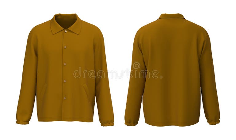 Blank Coach Jacket Mockup in Front and Back Views Stock Illustration ...