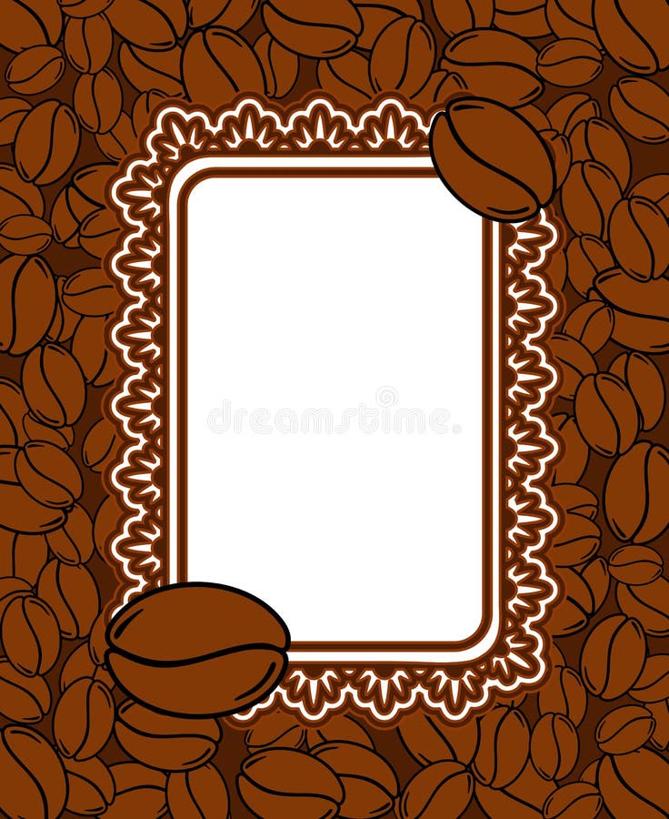 Blank coffee beans frame stock vector. Illustration of decoration ...