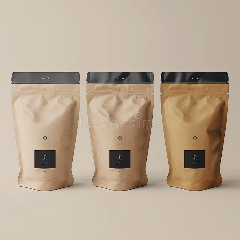 Blank Coffee Package Design, Coffee Beans Packaging Stock Illustration ...