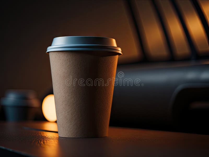 Blank Coffee Paper Cup on the Table Bokeh. Ai Generative Stock ...