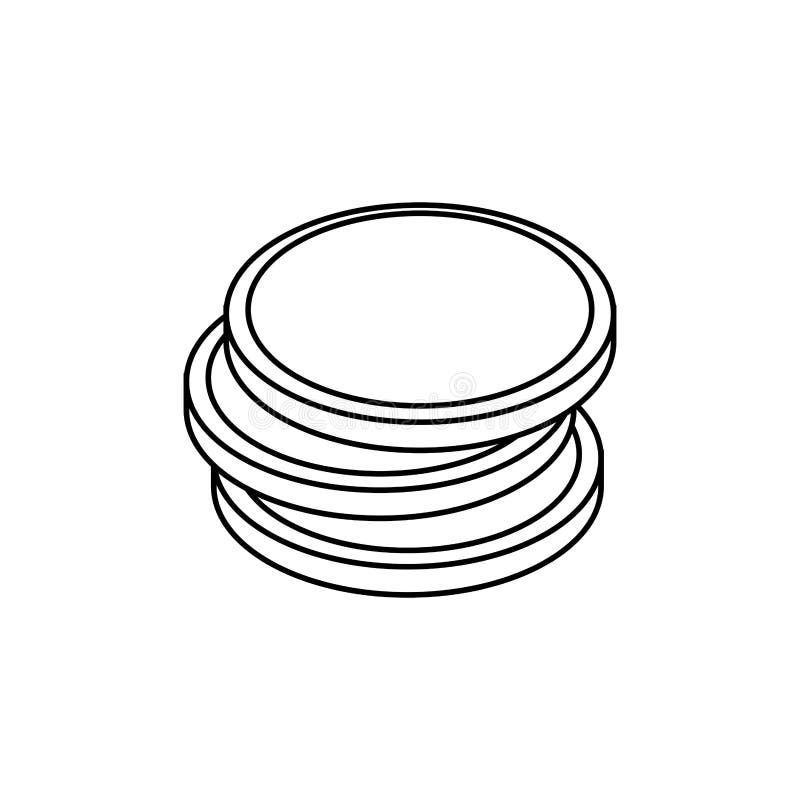 Blank coins isolated stock illustration. Illustration of white - 88177309