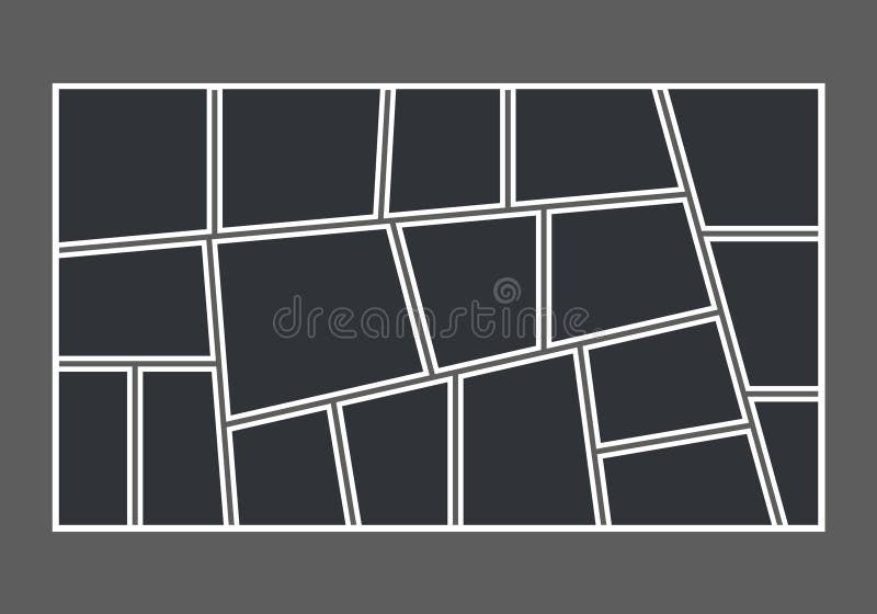 Blank Collage Frame Template for Photos Stock Vector - Illustration of ...