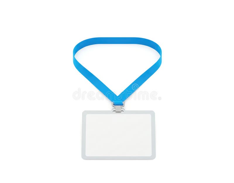 Blank Collar ID Card with Blue Neckband, Isolated on White Background ...