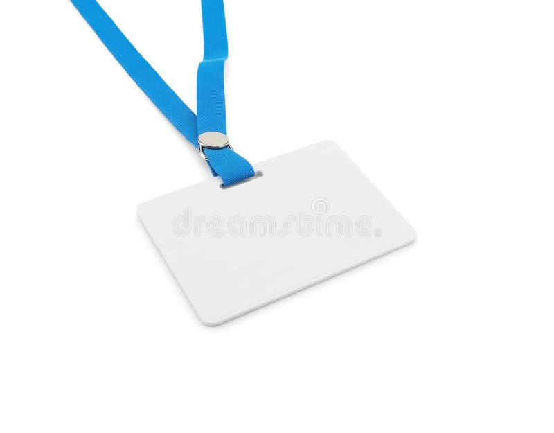 Blank Collar ID Card with Blue Neckband, Isolated on White Background ...